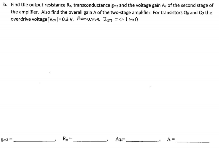Solved 5. The two stage CMOS amplifier has current Iref = | Chegg.com
