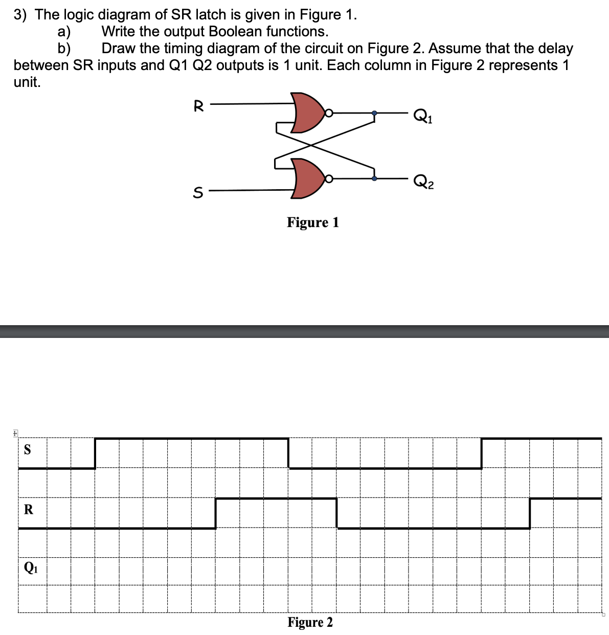 Solved The logic diagram of SR latch is given in Figure 1.a) | Chegg.com