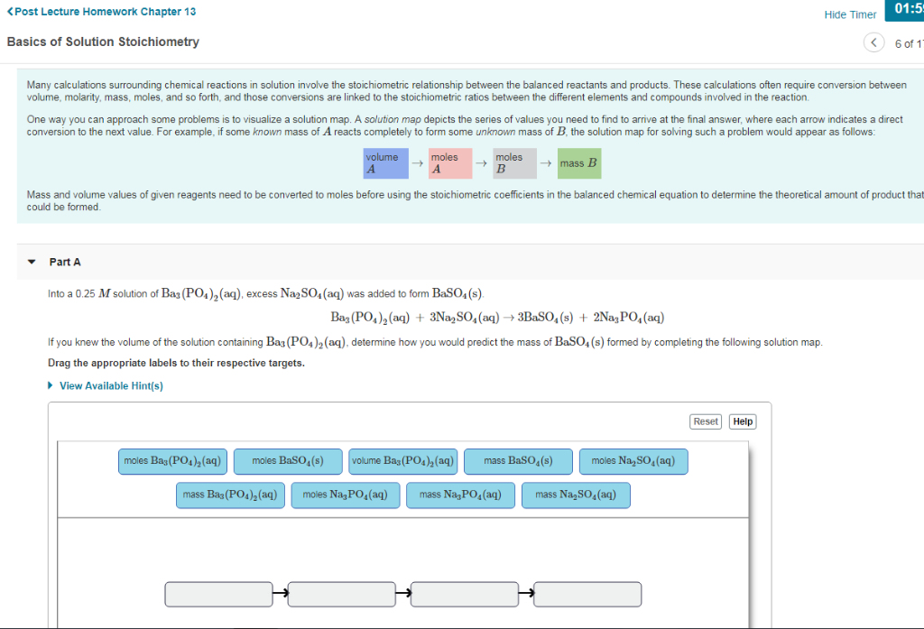 Solved 01:5 Post Lecture Homework Chapter 13 Hide Timer | Chegg.com