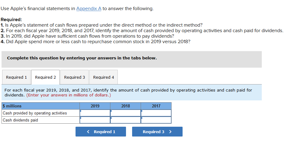 Use Apple’s financial statements in Appendix A to | Chegg.com