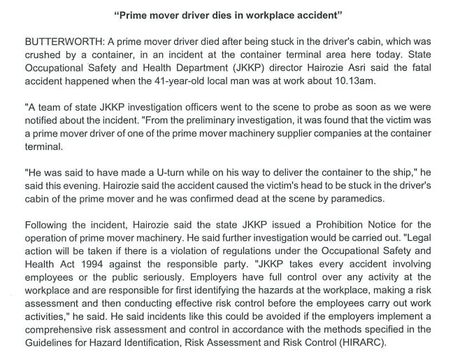 Solved BUTTERWORTH: A prime mover driver died after being | Chegg.com
