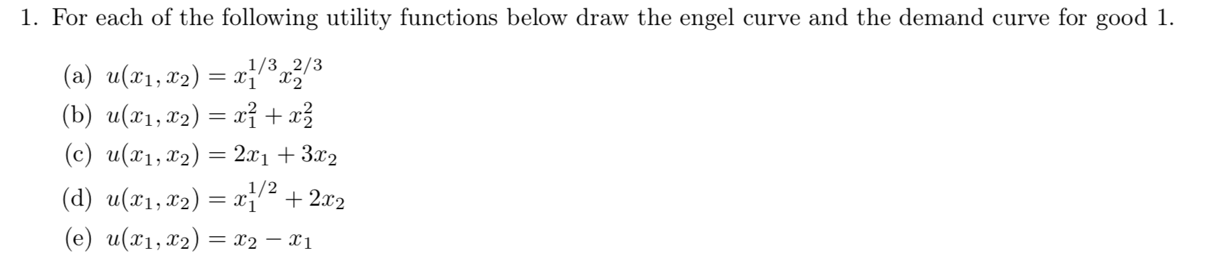 Solved I had a question about demand and engel curves. Edit: | Chegg.com