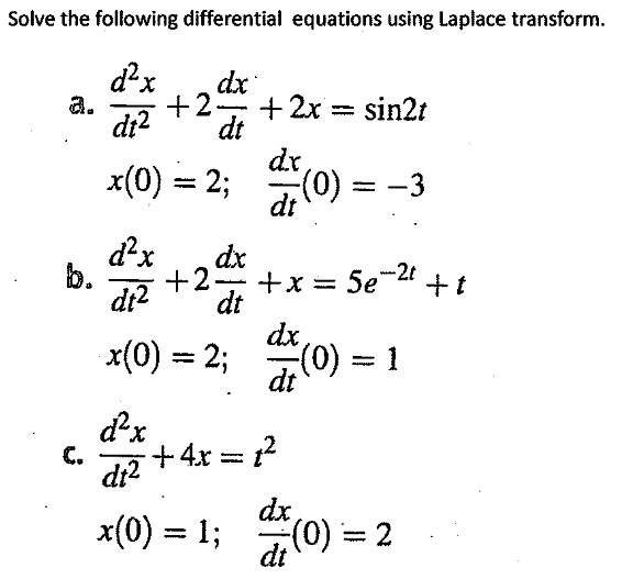 Solved Solve the following differential equations using | Chegg.com