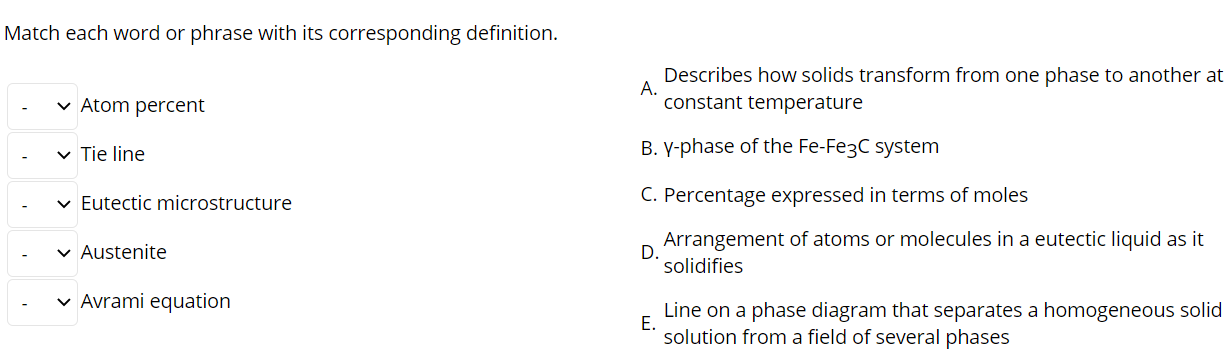 Solved Match each word or phrase with its corresponding | Chegg.com