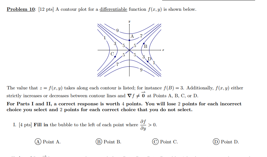 Solved Problem 10: (12 ptsA contour plot for a | Chegg.com