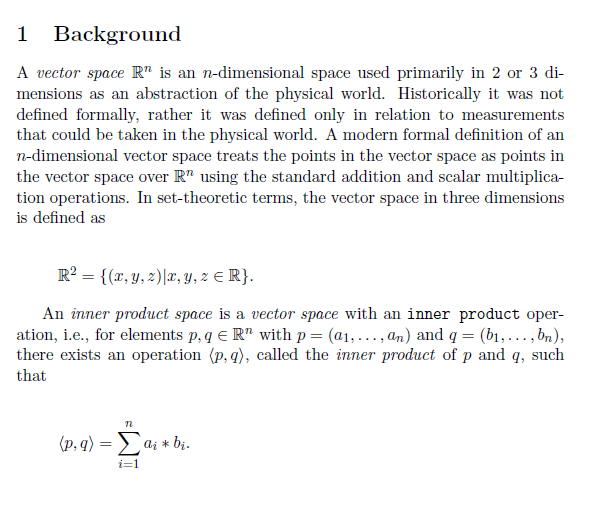 Solved 1 Background A vector space RM is an n-dimensional | Chegg.com
