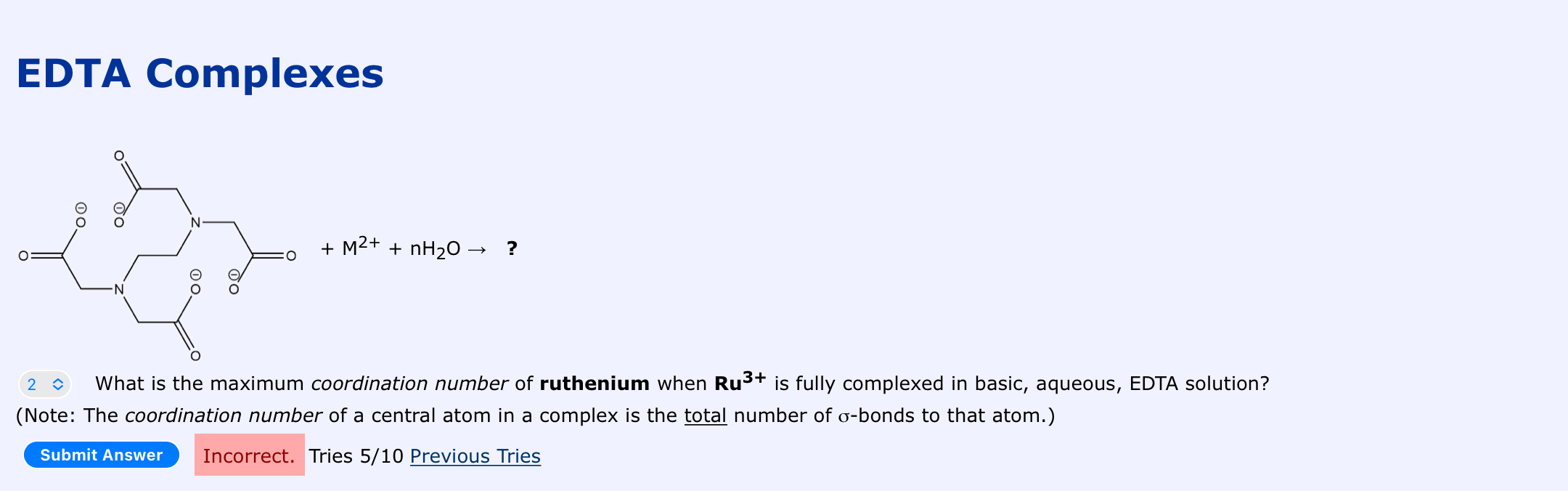 Solved What is the maximum coordination number of ruthenium | Chegg.com