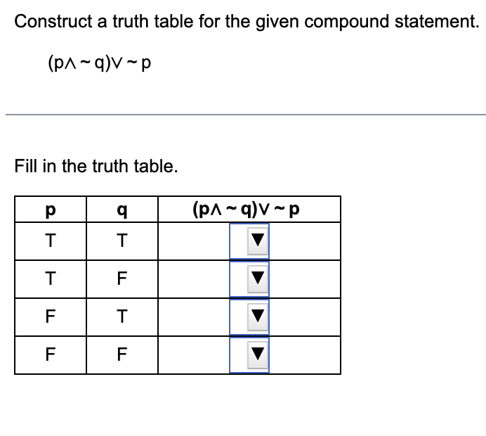Solved Construct a truth table for the given compound | Chegg.com