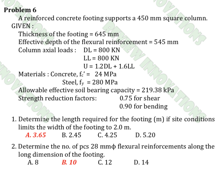 Solved A Reinforced Concrete Square Footing Supports A 400 48 OFF