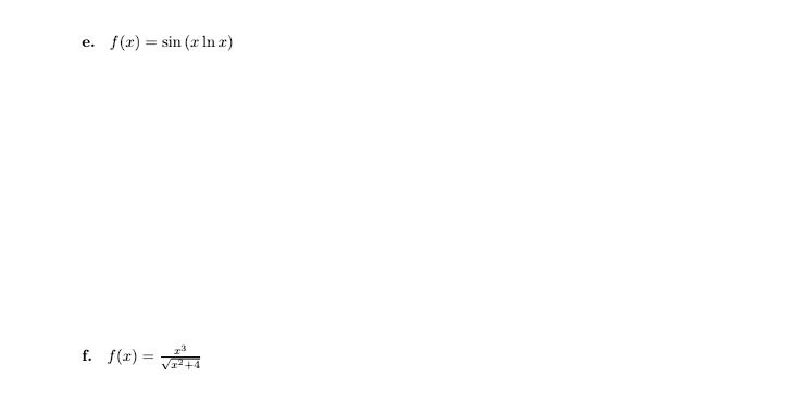 Solved Compute the derivatives of the following functions. | Chegg.com