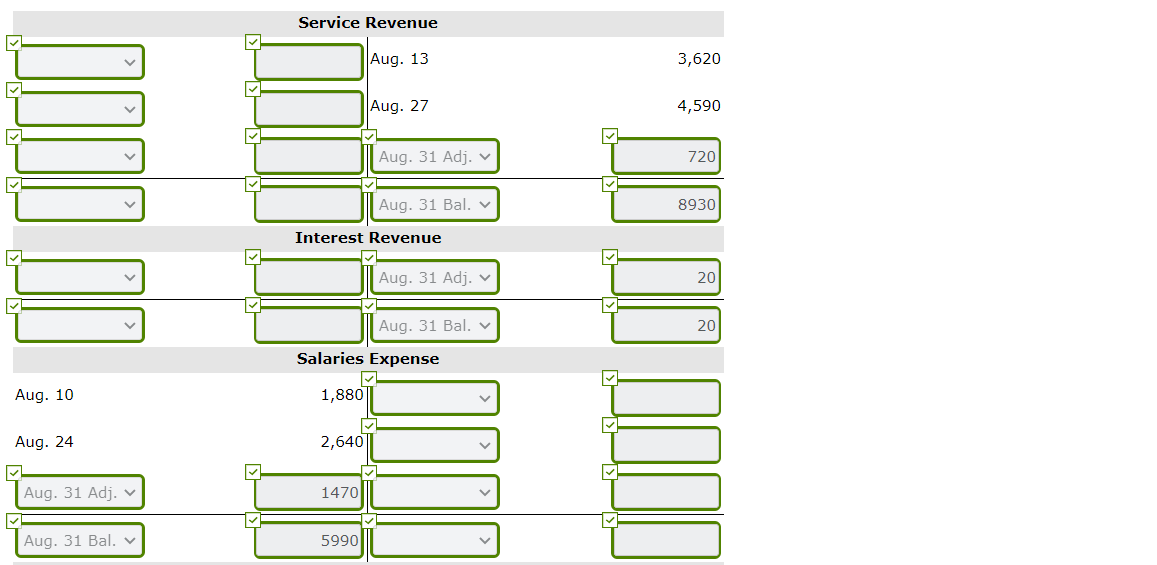 Solved Post the August adjusting journal entries and | Chegg.com