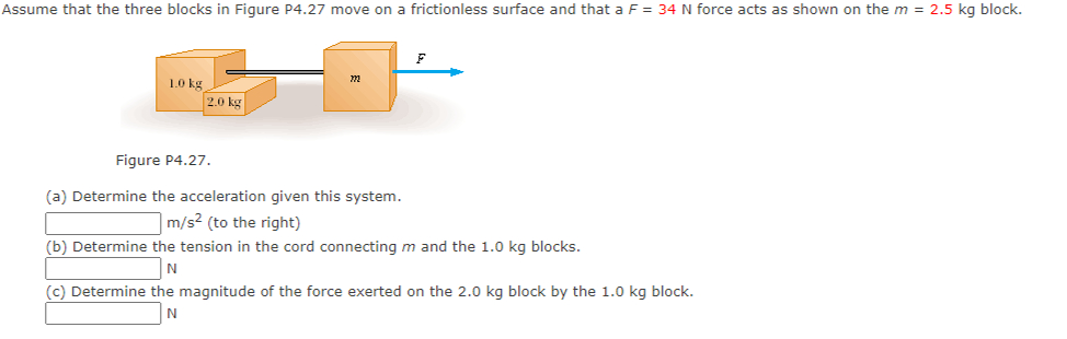 Solved Assume that the three blocks in Figure P4.27 ﻿move on | Chegg.com