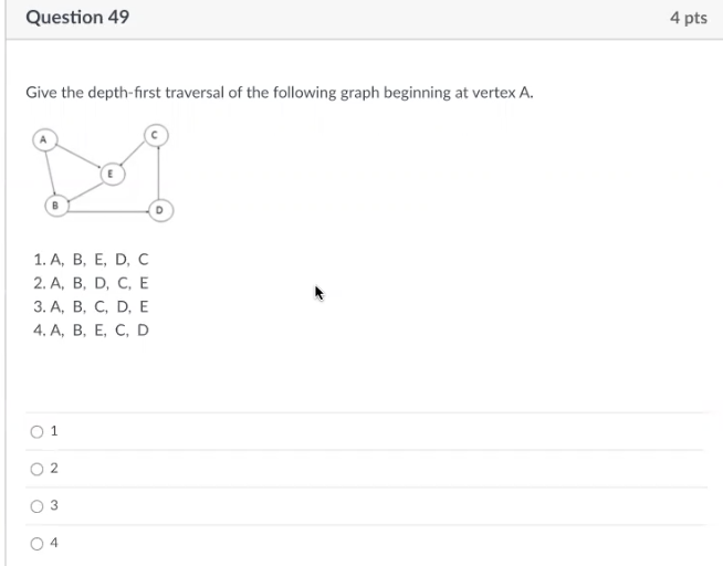 Solved Question 49 Give the depth-first traversal of the | Chegg.com