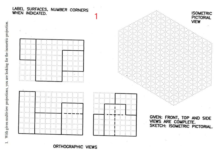Solved LABEL SURFACES, NUMBER CORNERS WHEN INDICATED. | Chegg.com