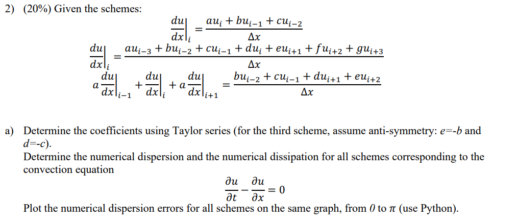 Solved 2) (20\%) Given the schemes: | Chegg.com