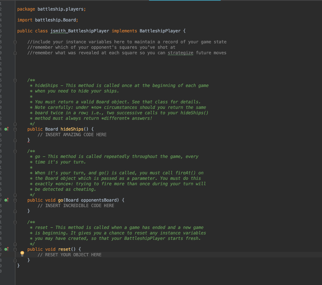 For the Battleship Project, you will write a program | Chegg.com