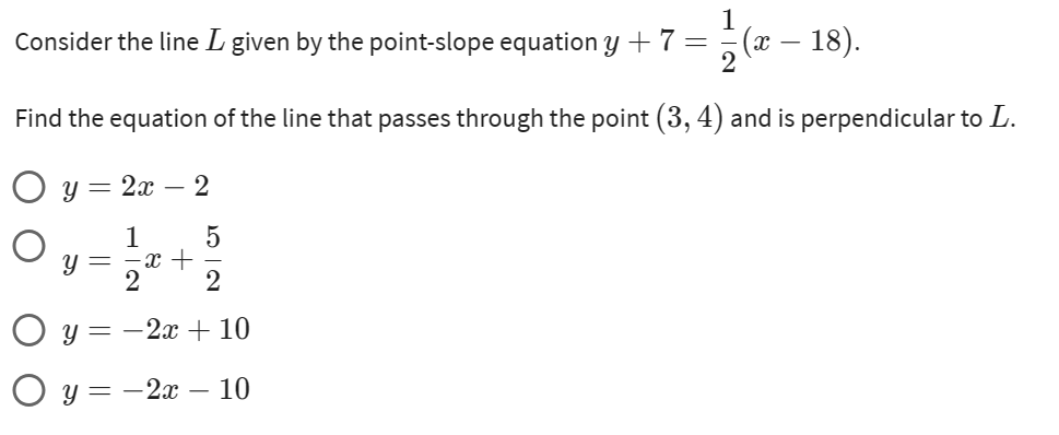 Solved Consider the line L given by the point-slope equation | Chegg.com