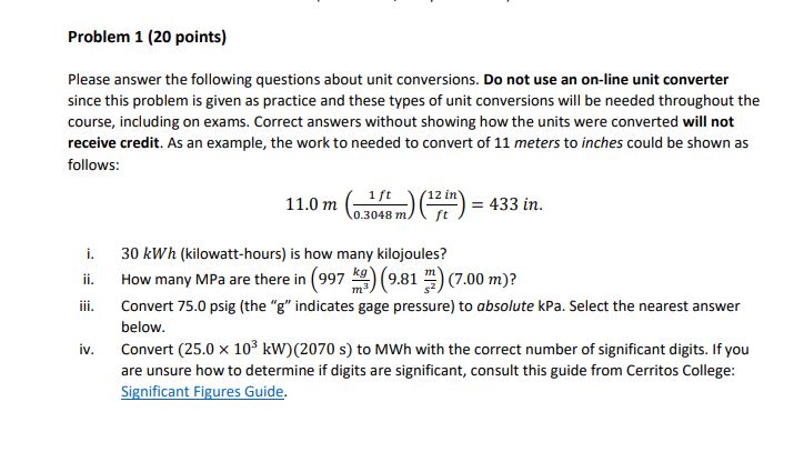 Solved Problem 1 (20 ﻿points)Please answer the following | Chegg.com