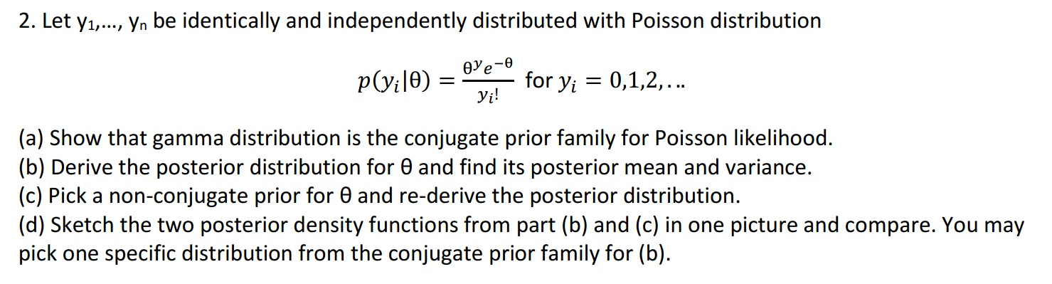Solved 2. Let y1,..., Yn be identically and independently | Chegg.com