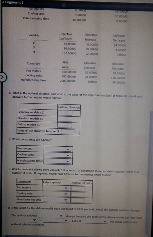 Solved Assignment 2 Problem 3-12 (Algorithmic) Quality Air | Chegg.com Solved Assignment 2 Problem 3-12 (Algorithmic) Quality Air | Chegg.com