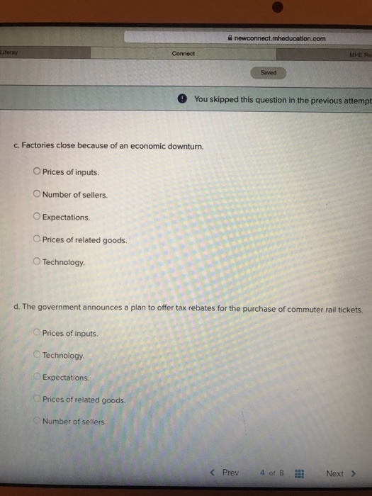 Solved newconnec Connect MHE Saved You skipped this question | Chegg.com