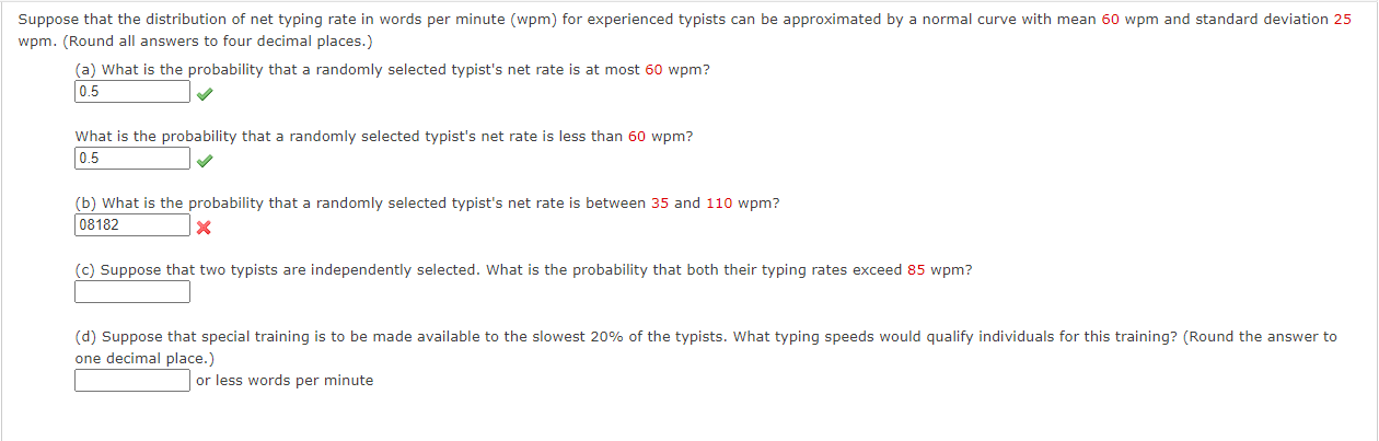 Solved Suppose that the distribution of net typing rate in | Chegg.com