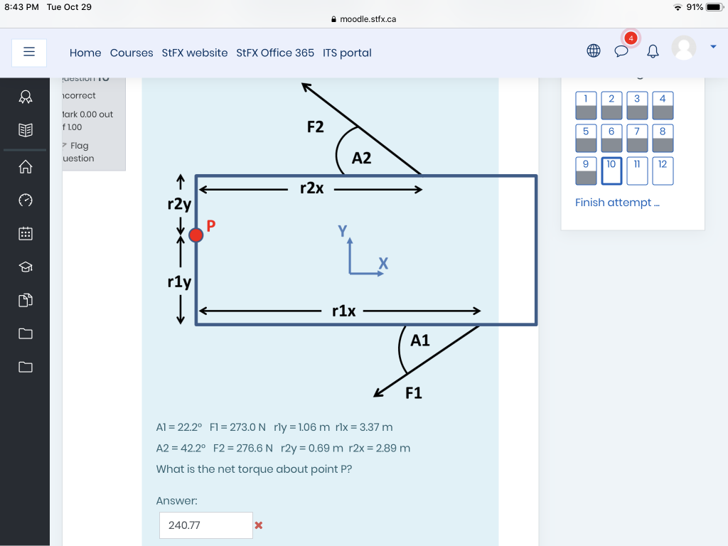 Solved 8:43 PM Tue Oct 29 91% moodle.stfx.ca Home Courses | Chegg.com