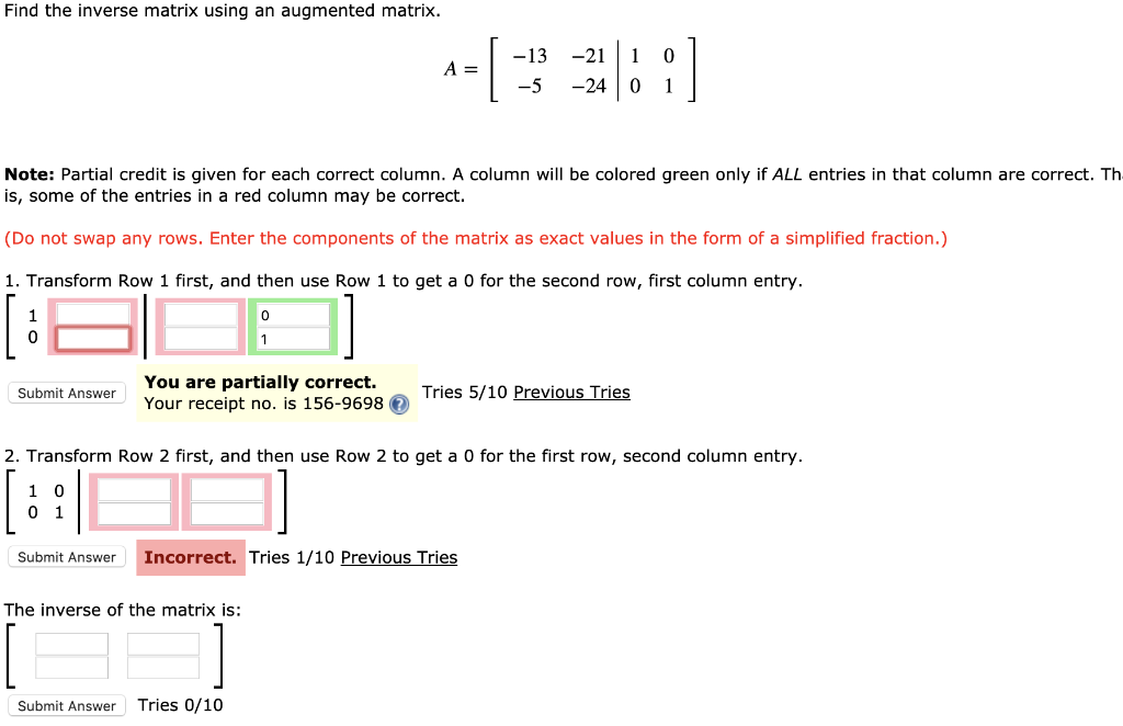 Solved Find the inverse matrix using an augmented matrix. A | Chegg.com