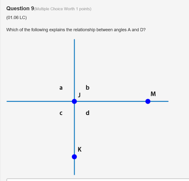 Solved Question 9 (Multiple Choice Worth 1 points) (01.06 | Chegg.com