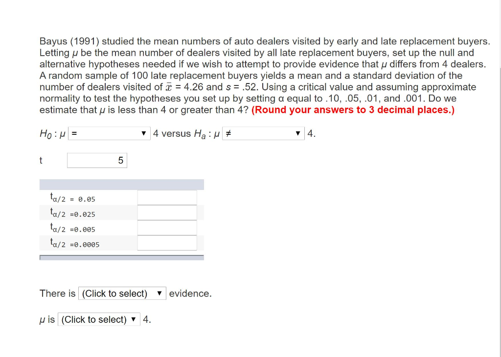 Solved Bayus (1991) studied the mean numbers of auto dealers | Chegg.com