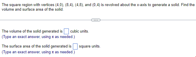 Solved The square region with vertices (4,0),(8,4),(4,8), | Chegg.com
