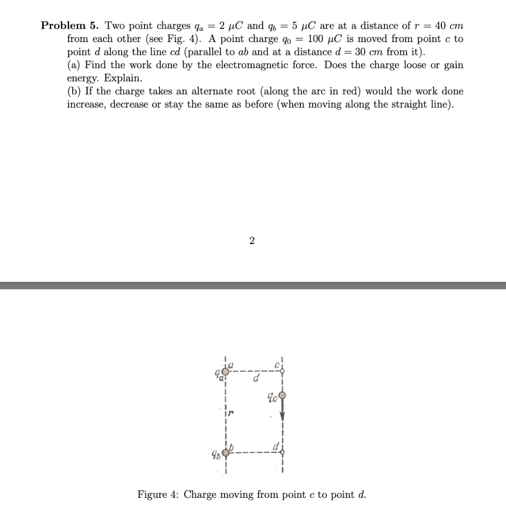 Solved Problem 5. Two point charges qa=2μC and qb=5μC are at | Chegg.com