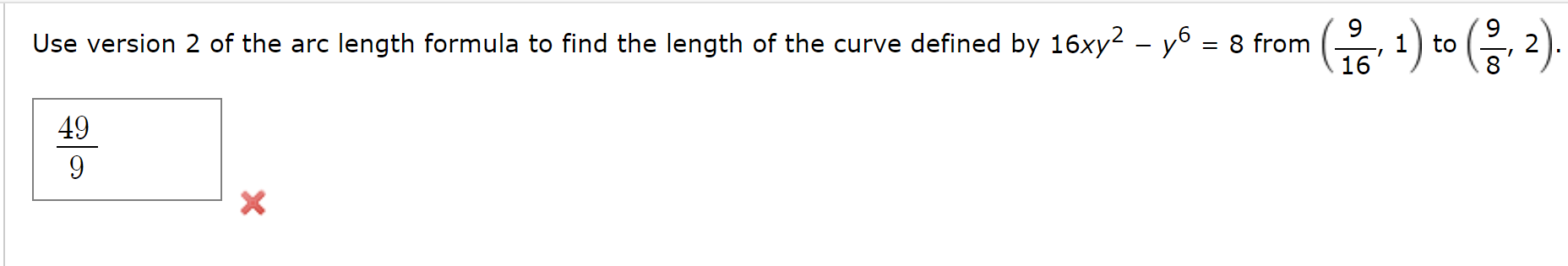 Solved Use version 2 of the arc length formula to find the | Chegg.com