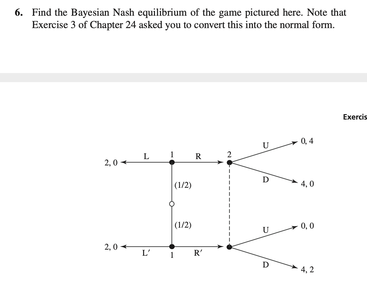 6. Find the Bayesian Nash equilibrium of the game | Chegg.com