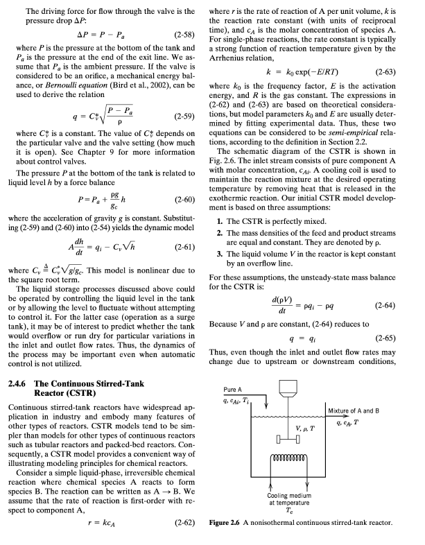 Problem 1. Dynamics of a CSTR Using a Numerical | Chegg.com