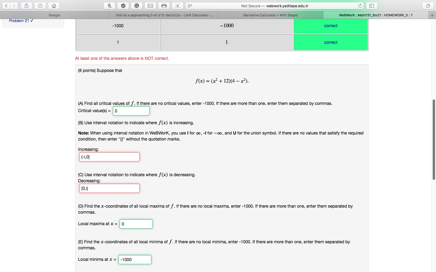 Solved hii please only do the red boxes :( the concavity and | Chegg.com