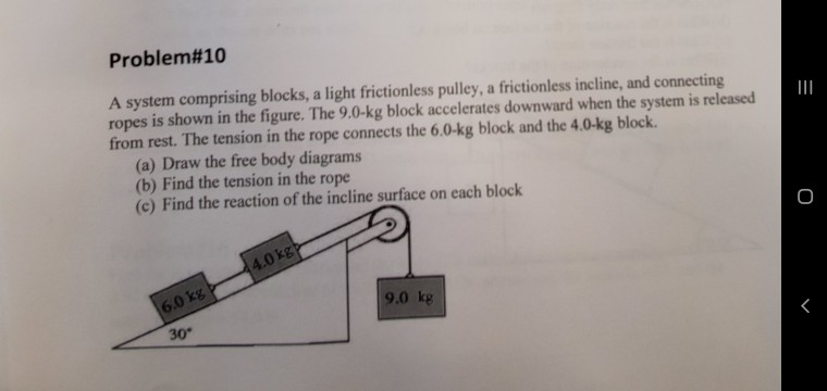 Solved Problem#10 A system comprising blocks, a light | Chegg.com