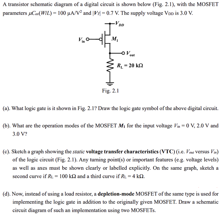 Solved A transistor schematic diagram of a digital circuit | Chegg.com