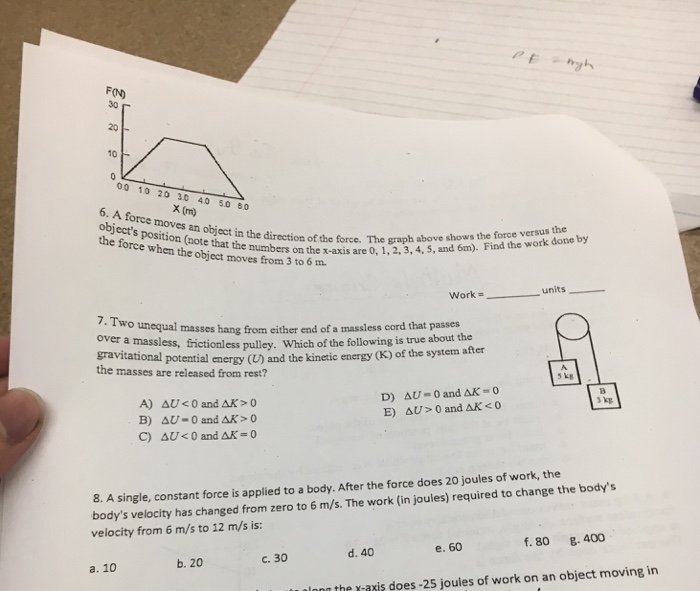 Solved A Force Moves An Object In The Direction Of The