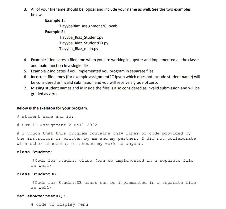 Solved So far you have implemented the student database | Chegg.com