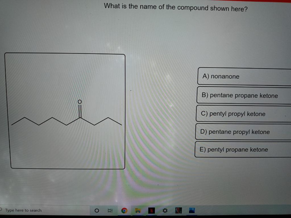 Solved What is the name of the compound shown here? A) | Chegg.com