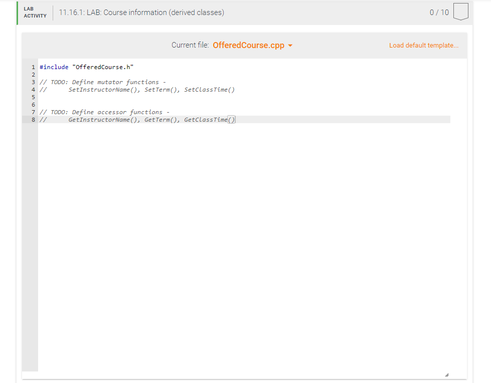 Solved Given Main0 Define A Course Base Class With 