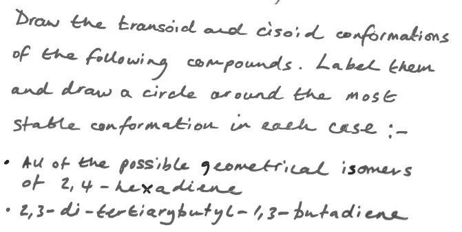 Solved Draw the transoid and cisoid conformations of the | Chegg.com