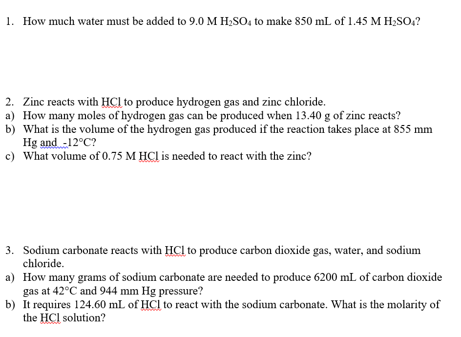 Solved 1. How much water must be added to 9.0 M H2SO4 to | Chegg.com