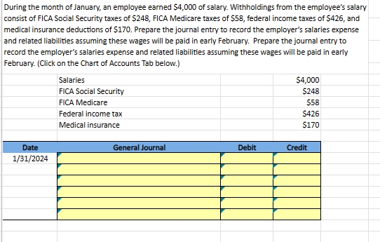 Solved During the month of January, an employee earned | Chegg.com