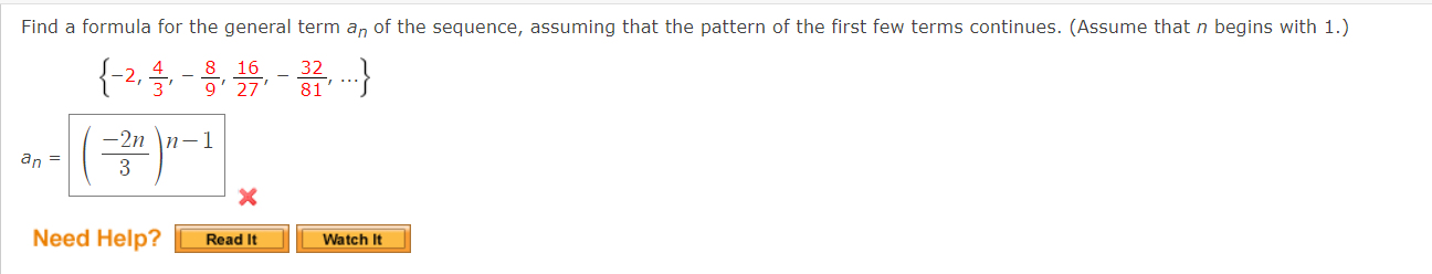 Solved Find a formula for the general term an of the | Chegg.com