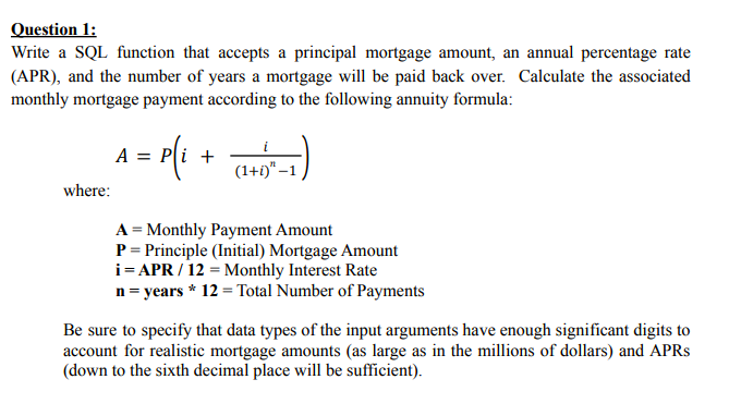 Solved Question 1: Write a SQL function that accepts a | Chegg.com
