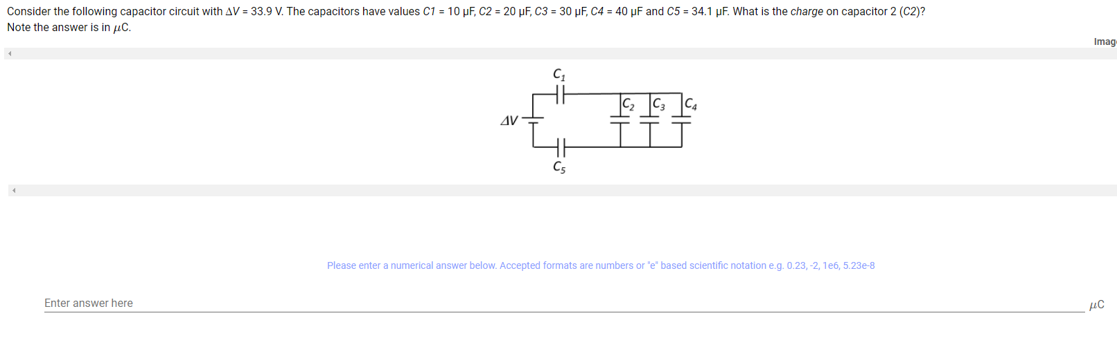 Solved Consider the following capacitor circuit with AV = | Chegg.com