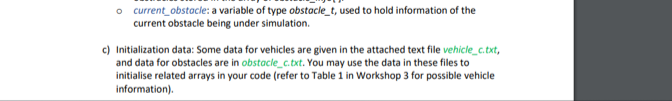 o current obstacle: a variable of type obstacle_t, | Chegg.com