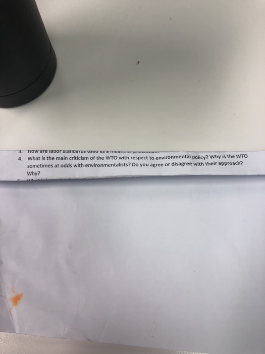 Solved 4. What is the main criticism of the WTO with respect | Chegg.com